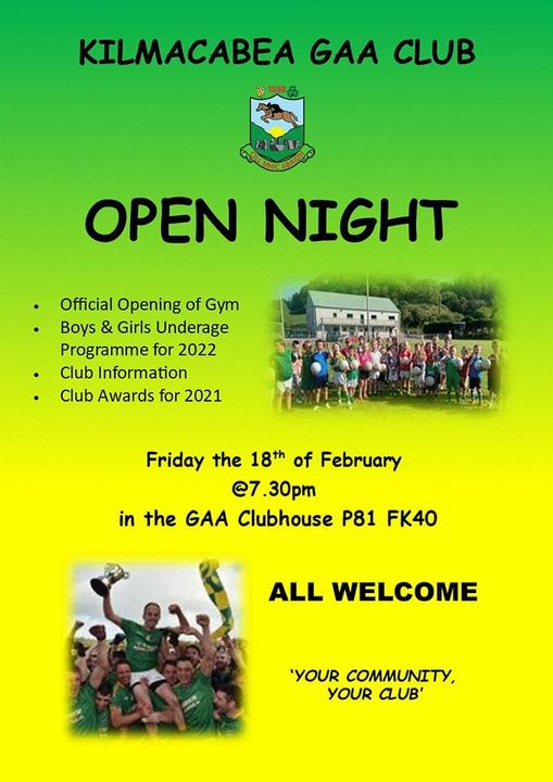 Club Notes 17-02-2022: Club Open Night Friday 18th February at 7:30pm ...